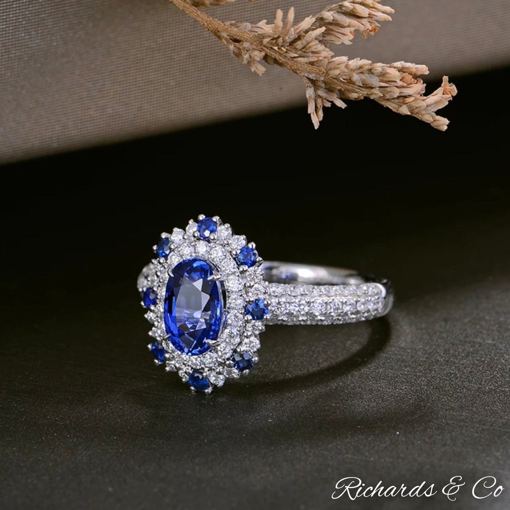 18k white gold sapphire ring store